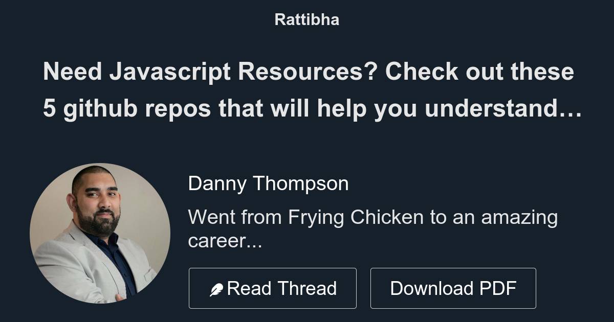 Need Javascript Resources? Check out these 5 github repos that will help you understand some ...