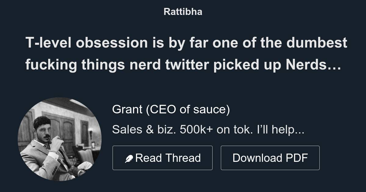 T-level obsession is by far one of the dumbest fucking things nerd twitter picked up Nerds just ...