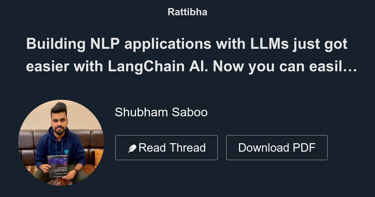 Building NLP applications with LLMs just got easier with LangChain AI. Now you can easily chain ...