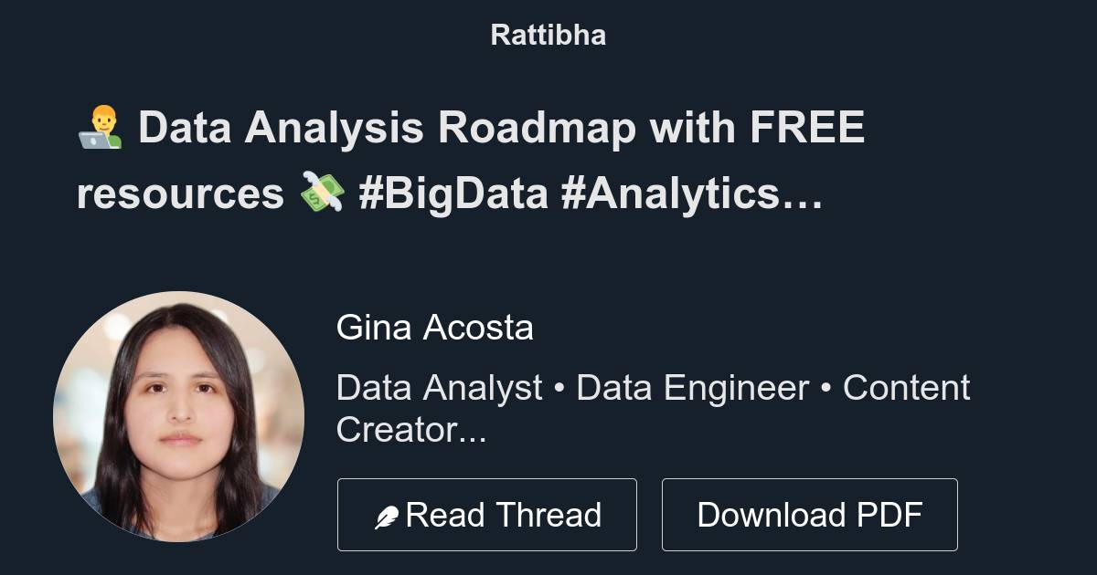 👨‍💻 Data Analysis Roadmap with FREE resources 💸 #BigData #Analytics #DataScience #AI # ...