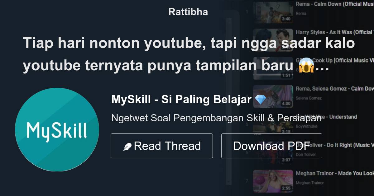 Tiap hari nonton youtube, tapi ngga sadar kalo youtube ternyata punya tampilan baru 😱 Habis ...