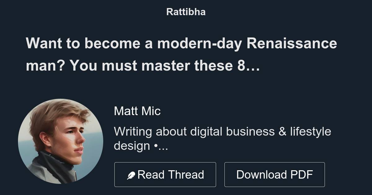 Want to become a modern-day Renaissance man? You must master these 8 ...