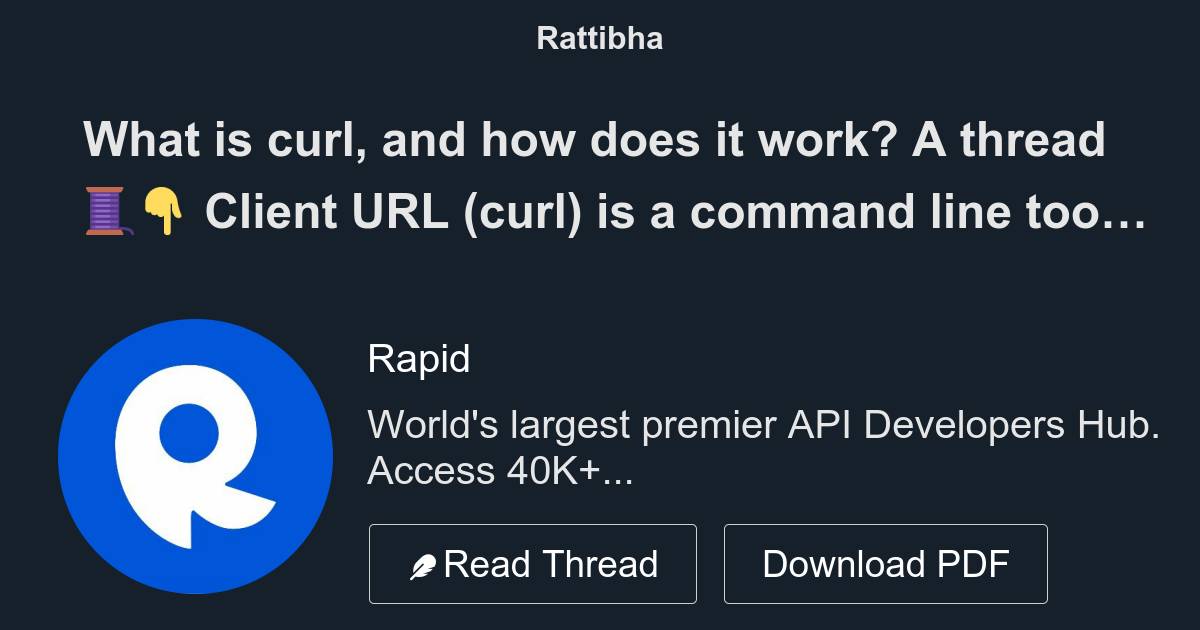 What is curl, and how does it work? A thread 🧵👇 - Thread from Rapid ...
