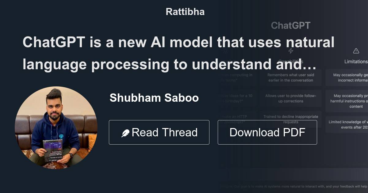 ChatGPT is a new AI model that uses natural language processing to ...