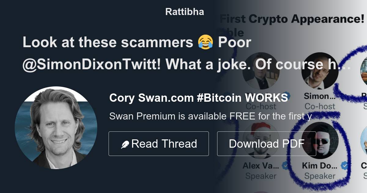 Look at these scammers 😂 Poor @SimonDixonTwitt! - Thread from Cory ...