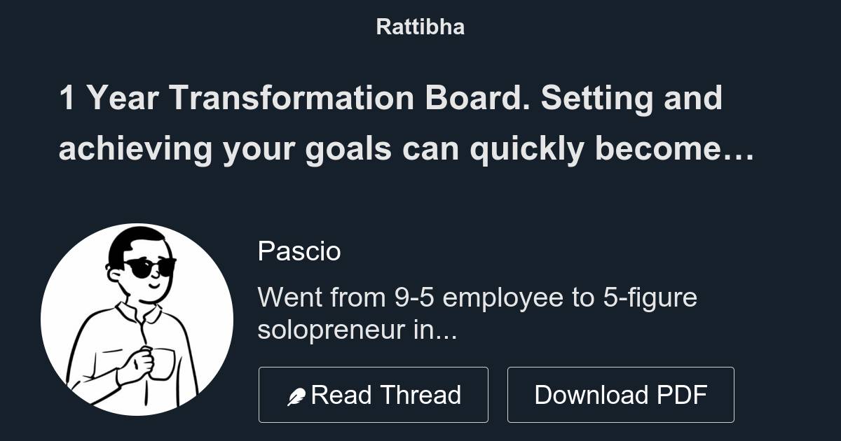 1 Year Transformation Board. Setting and achieving your goals can ...