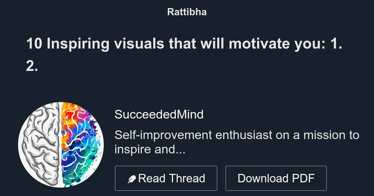 10 Inspiring visuals that will motivate you: 1. - Thread from Succeeded ...
