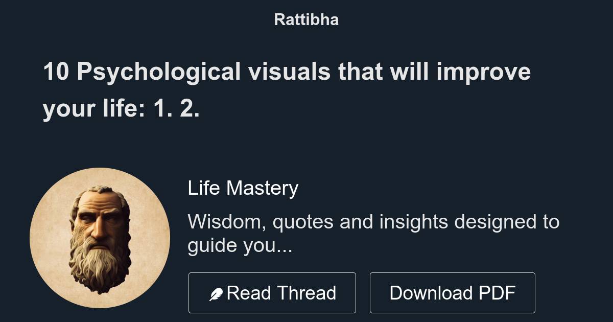 10 Psychological visuals that will improve your life: 1. - المسلسل من ...