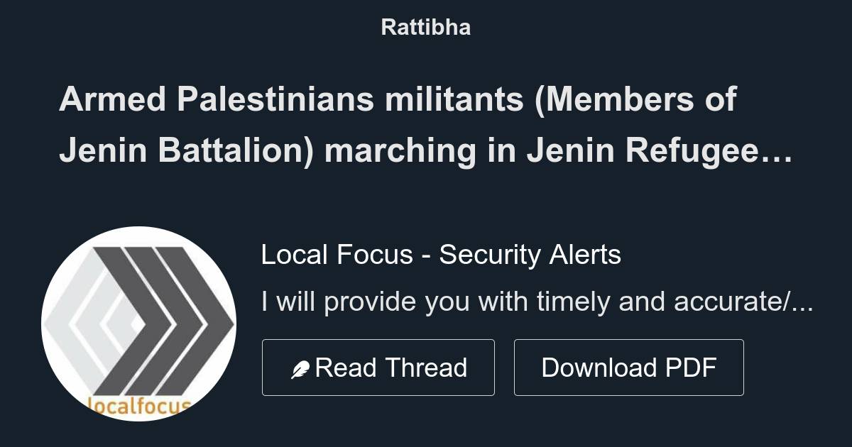 Armed Palestinians militants (Members of Jenin Battalion) marching in ...