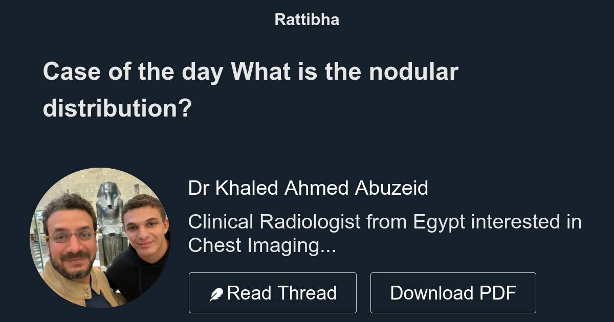 Case of the day - المسلسل من Dr Khaled Ahmed Abuzeid @khaledzeid - رتبها