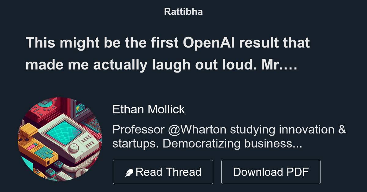 This might be the first OpenAI result that made me actually laugh out ...