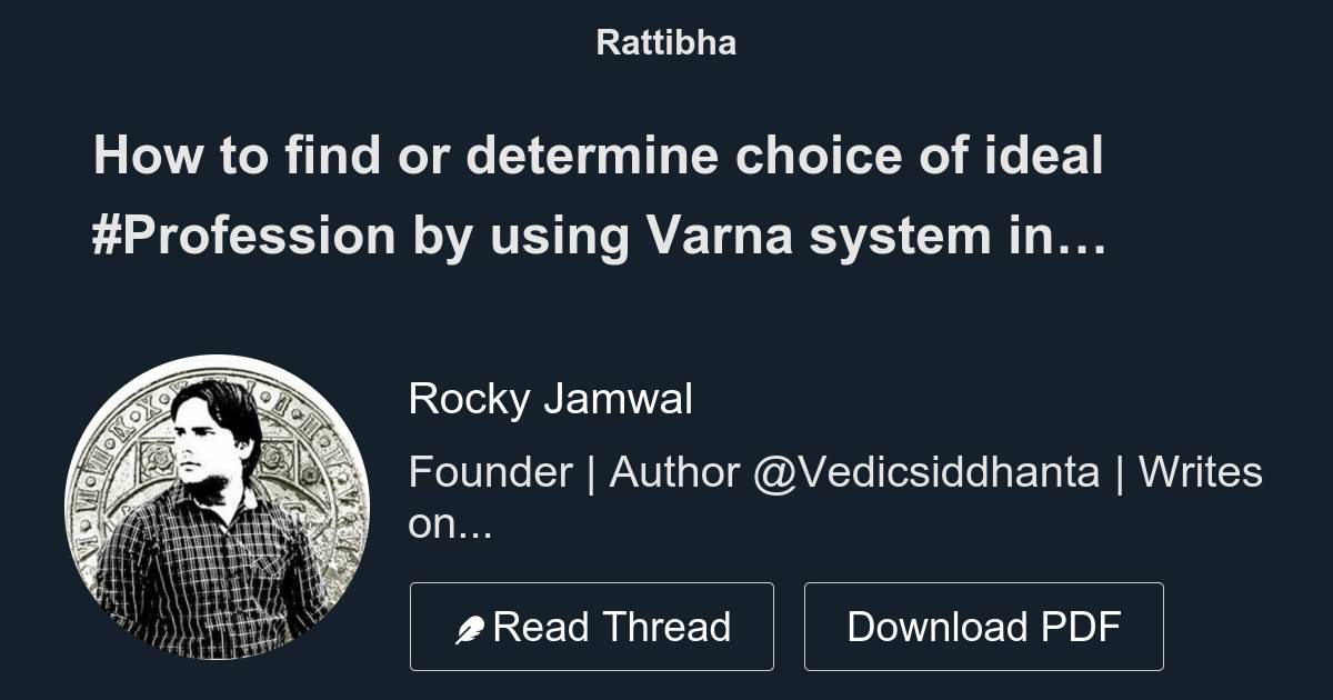 How to find or determine choice of ideal #Profession by using Varna ...