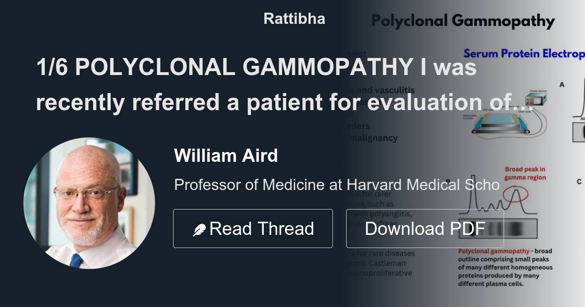 1/6 POLYCLONAL GAMMOPATHY I was recently referred a patient for evaluation of polyclonal ...
