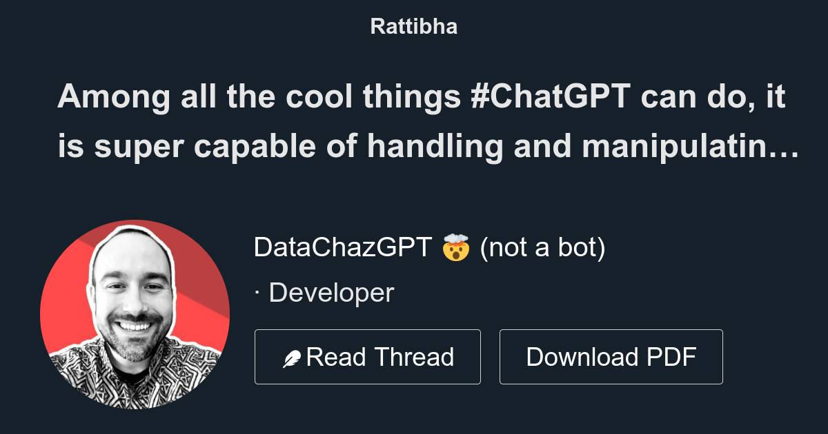 Among all the cool things #ChatGPT can do, it is super capable of ...