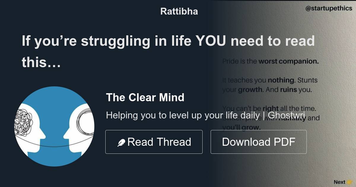 If you’re struggling in life YOU need to read this… - المسلسل من The Clear Mind @TheClearedMind ...