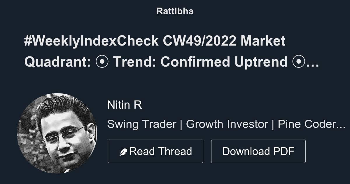 #WeeklyIndexCheck CW49/2022 Market Quadrant: ⦿ Trend: Confirmed Uptrend ⦿ Momentum: Positive but ...
