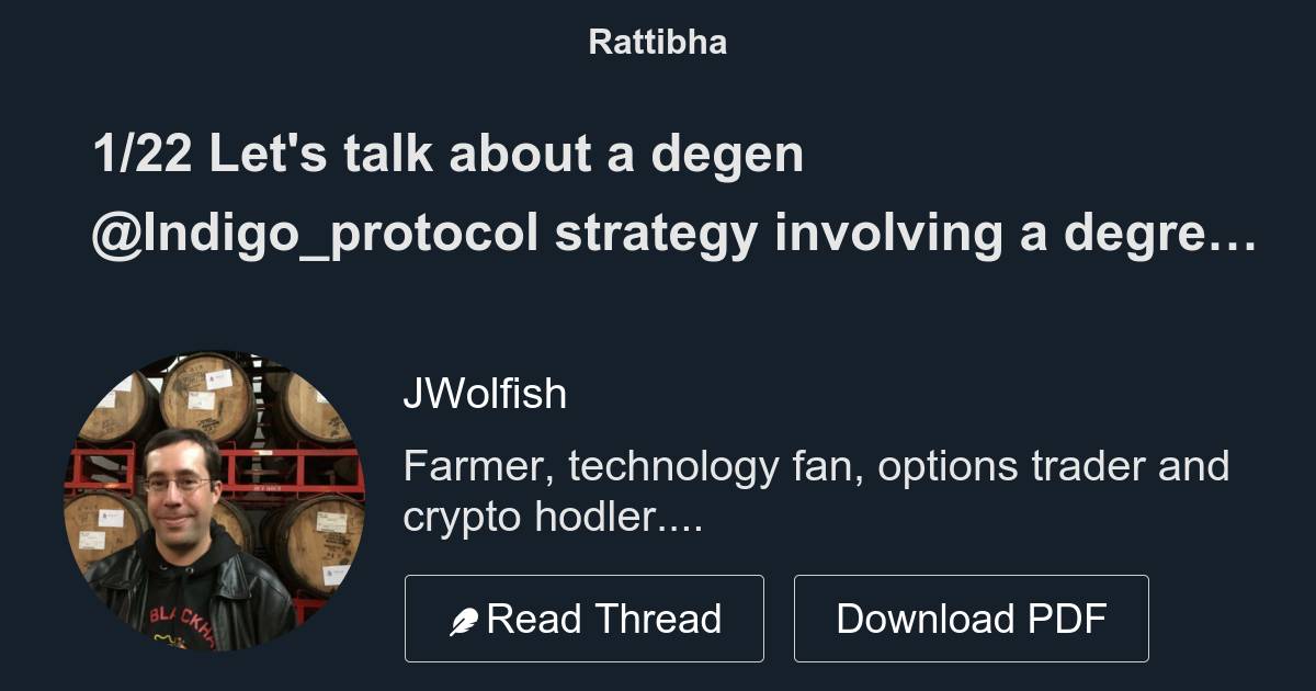 1/22 Let's talk about a degen @Indigo_protocol strategy involving a degree of leverage, but ...