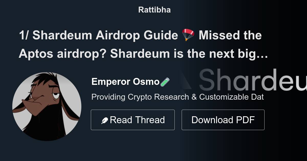 1/ Shardeum Airdrop Guide 🪂 Missed the Aptos airdrop? Shardeum is the next big Layer-1 with ...