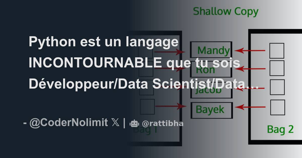 Python est un langage INCONTOURNABLE que tu sois Développeur/Data ...