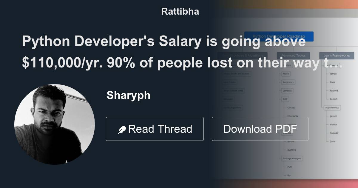 Python Developer's Salary is going above $110,000/yr. 90% of people ...