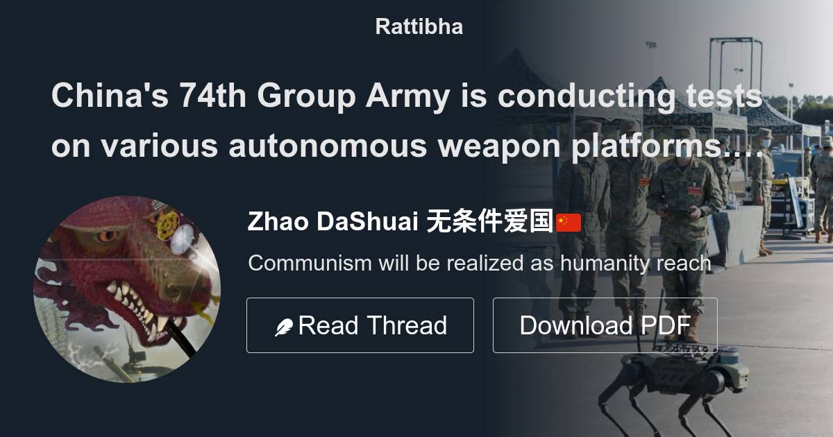 China's 74th Group Army is conducting tests on various autonomous ...