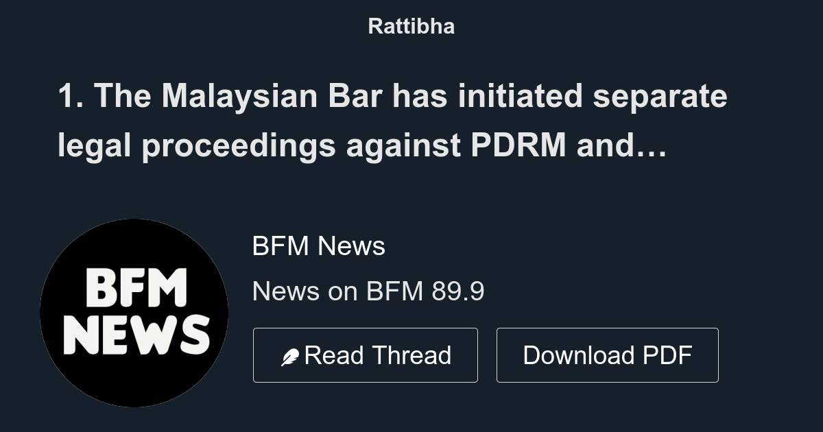 1. The Malaysian Bar has initiated separate legal proceedings against ...