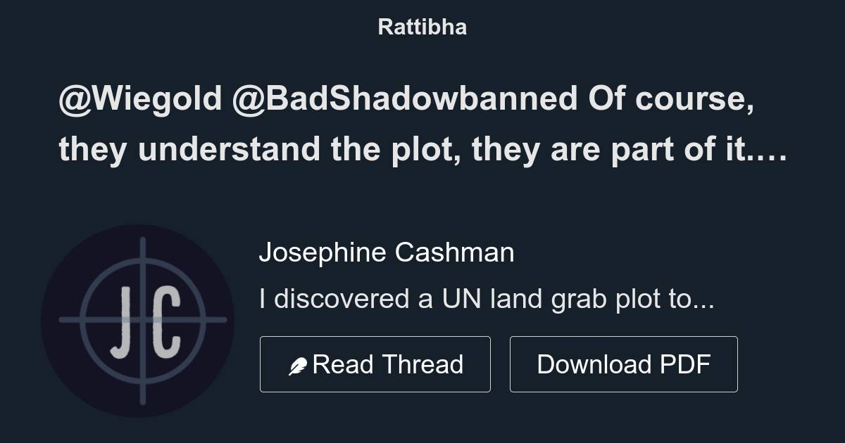 @Wiegold @BadShadowbanned Of course, they understand the plot, they are ...