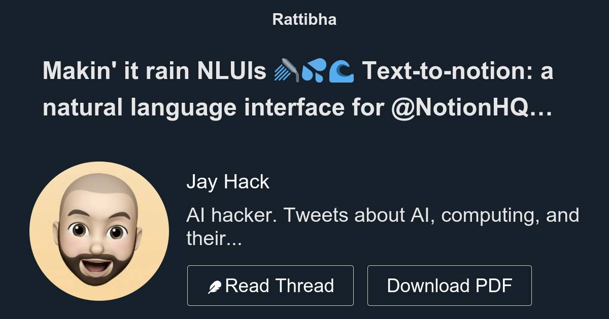 Makin' it rain NLUIs 🚿💦🌊 Text-to-notion: a natural language interface ...