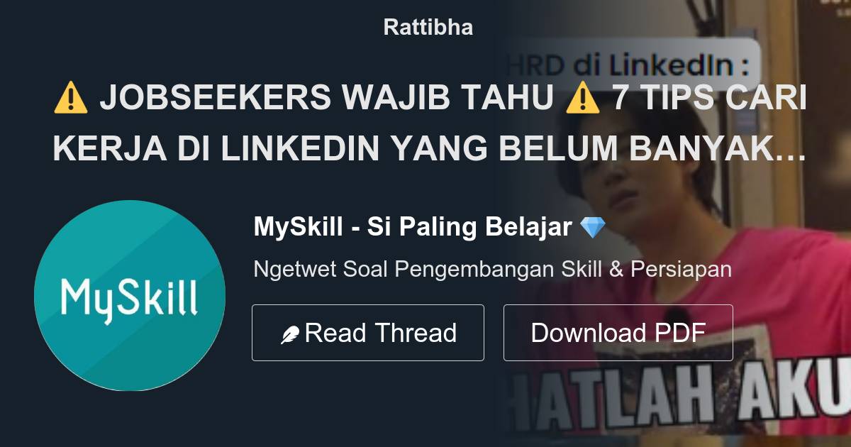 ⚠️ JOBSEEKERS WAJIB TAHU ⚠️ 7 TIPS CARI KERJA DI LINKEDIN YANG BELUM BANYAK DILAKUIN ORANG — a ...