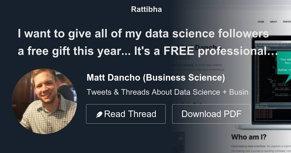 I want to give all of my data science followers a free gift this year ...