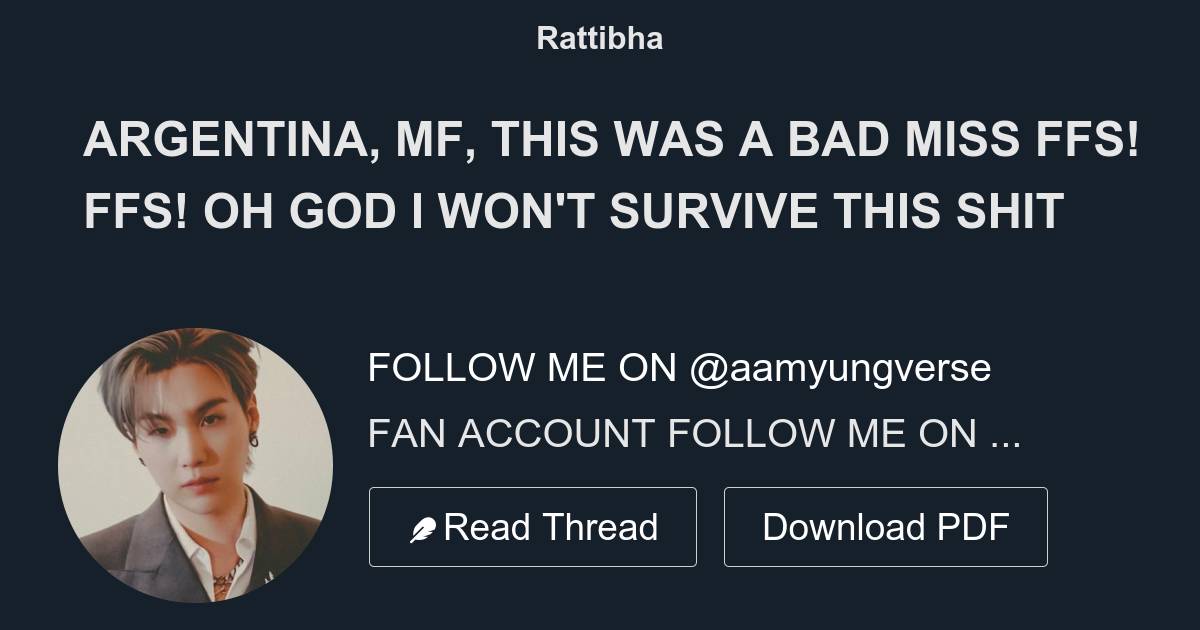 ARGENTINA, MF, THIS WAS A BAD MISS FFS! FFS! - Thread from Amy 🪄 ...