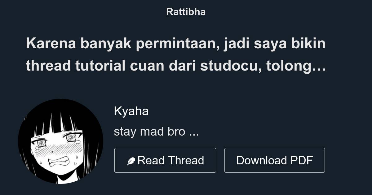 Karena banyak permintaan, jadi saya bikin thread tutorial cuan dari ...