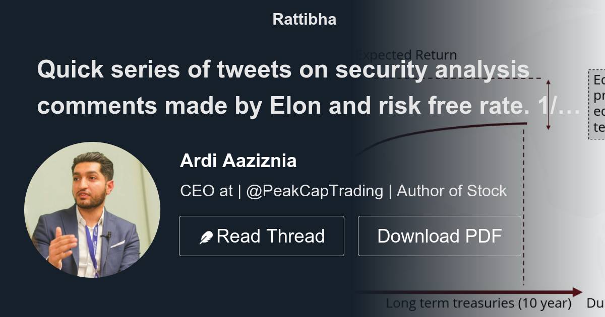 Quick series of tweets on security analysis comments made by Elon and ...