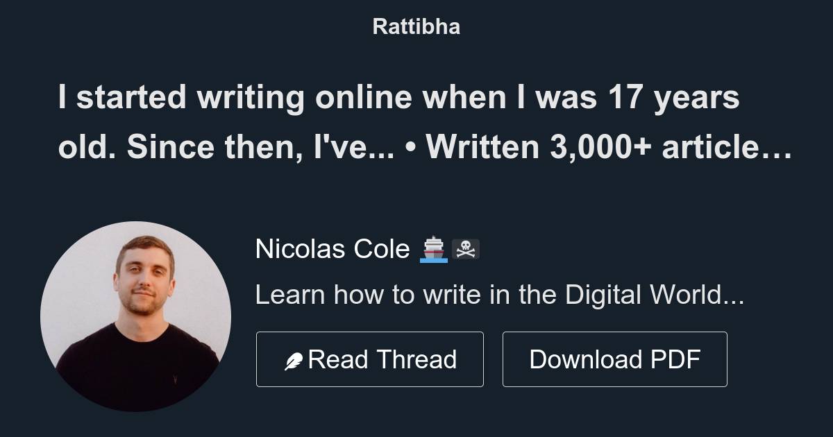 I started writing online when I was 17 years old. Since then, I've ...