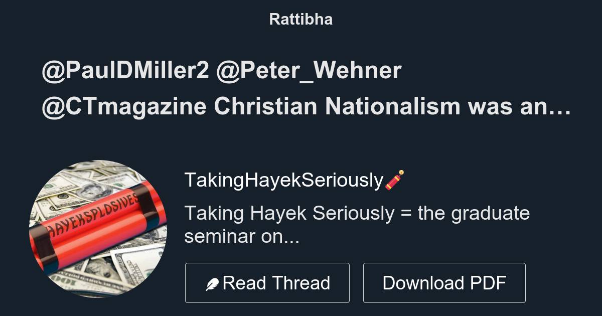 @PaulDMiller2 @Peter_Wehner @CTmagazine Christian Nationalism was an ...