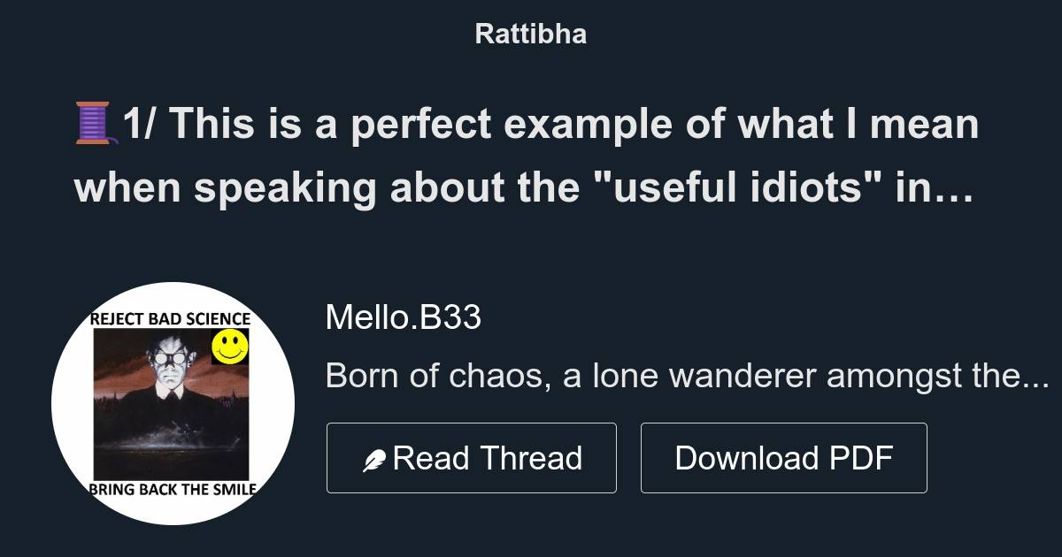 🧵1/ This is a perfect example of what I mean when speaking about the ...