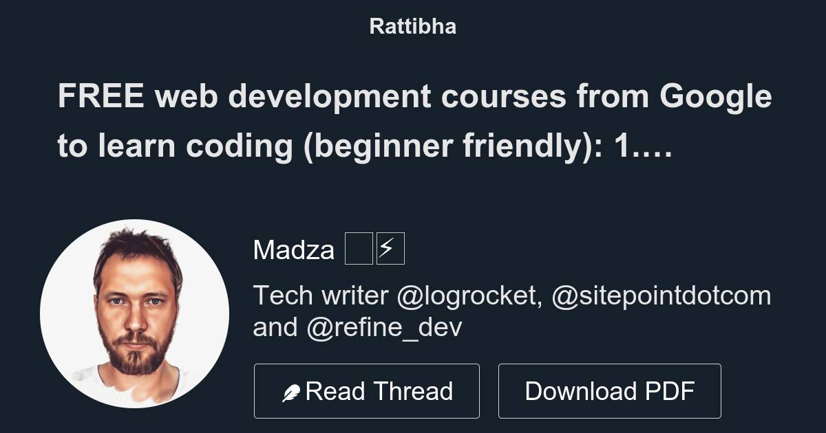 FREE web development courses from Google to learn coding (beginner friendly): - المسلسل من Madza ...