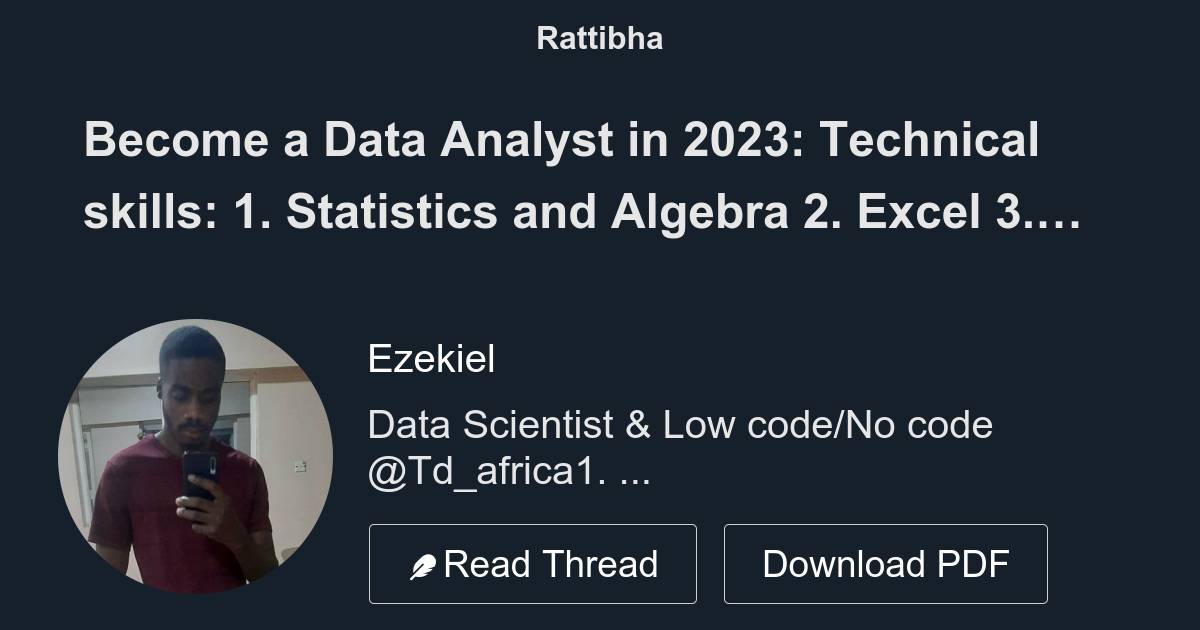 Become a Data Analyst in 2023: Technical skills: 1. Statistics and ...