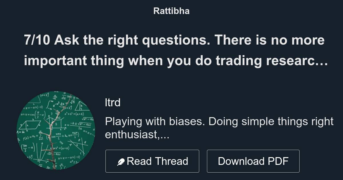 7/10 Ask the right questions. There is no more important thing when you ...