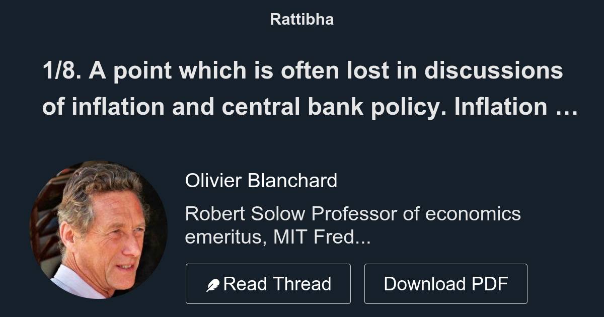 1/8. A point which is often lost in discussions of inflation and ...
