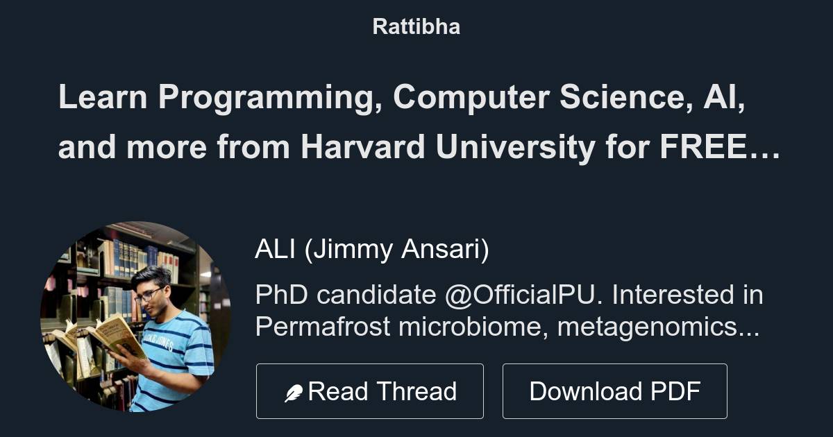 Learn Programming, Computer Science, AI, and more from Harvard ...