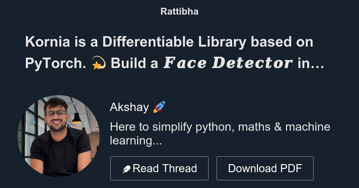 Kornia Is A Differentiable Library Based On Pytorch 💫 Build A 𝑭𝒂𝒄𝒆