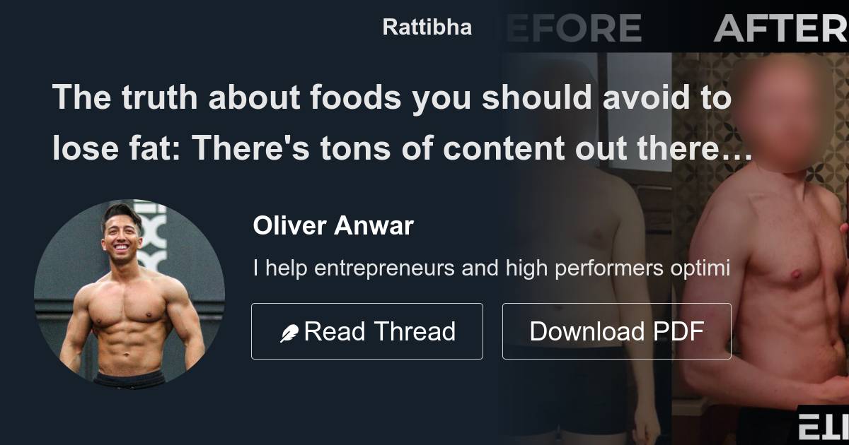 The truth about foods you should avoid to lose fat: - المسلسل من Oliver ...