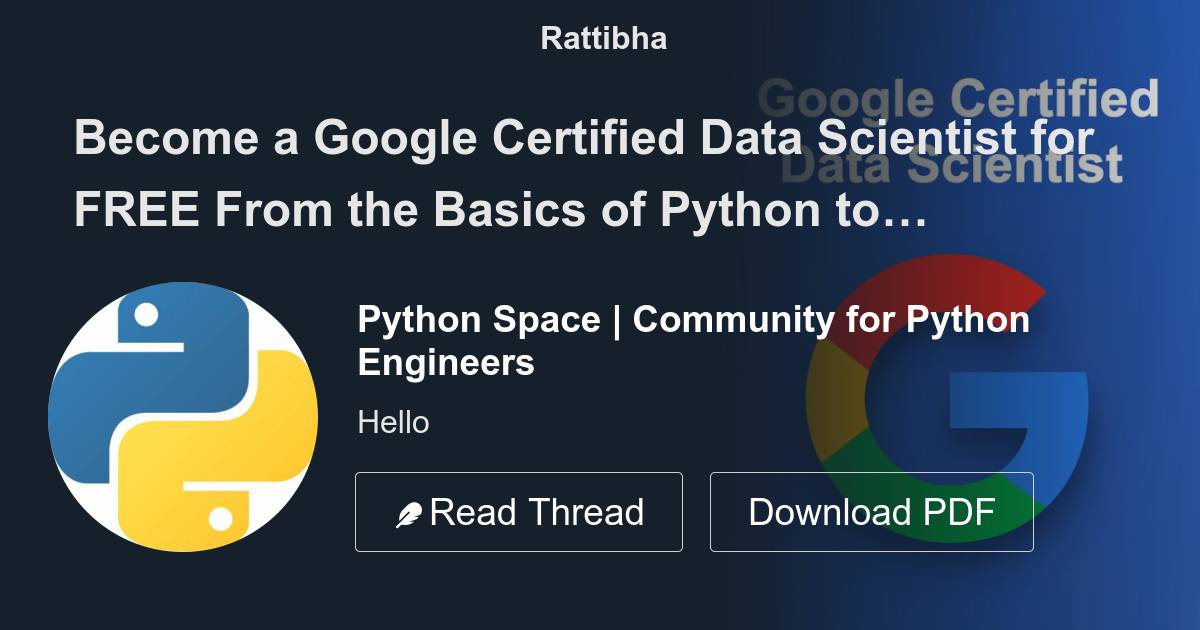 Become a Google Certified Data Scientist for FREE From the Basics of ...