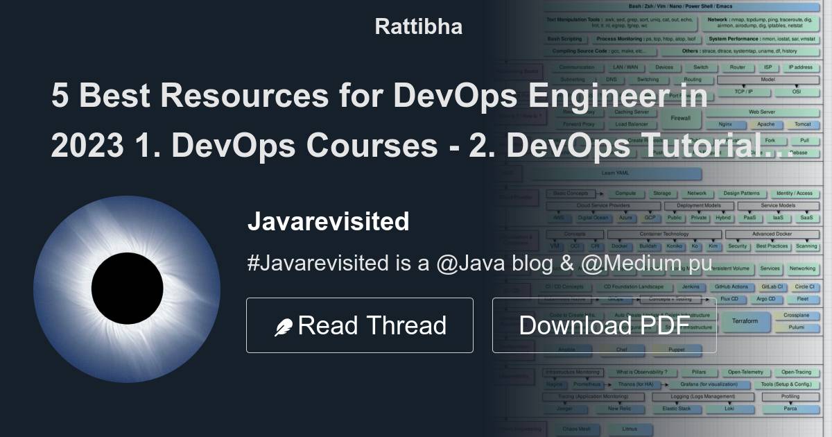 5 Best Resources for DevOps Engineer in 2023 1. DevOps Courses - https://t.co/58SEYNIF4E 2 ...
