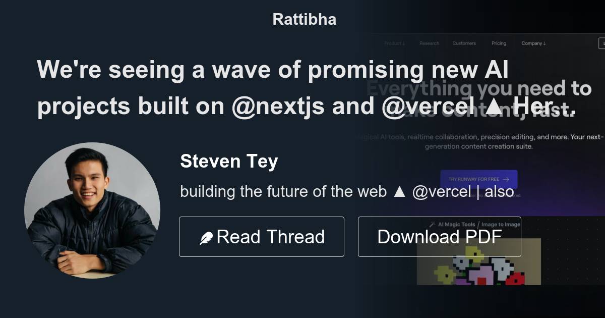 We're seeing a wave of promising new AI projects built on @nextjs and @vercel Here are some of ...