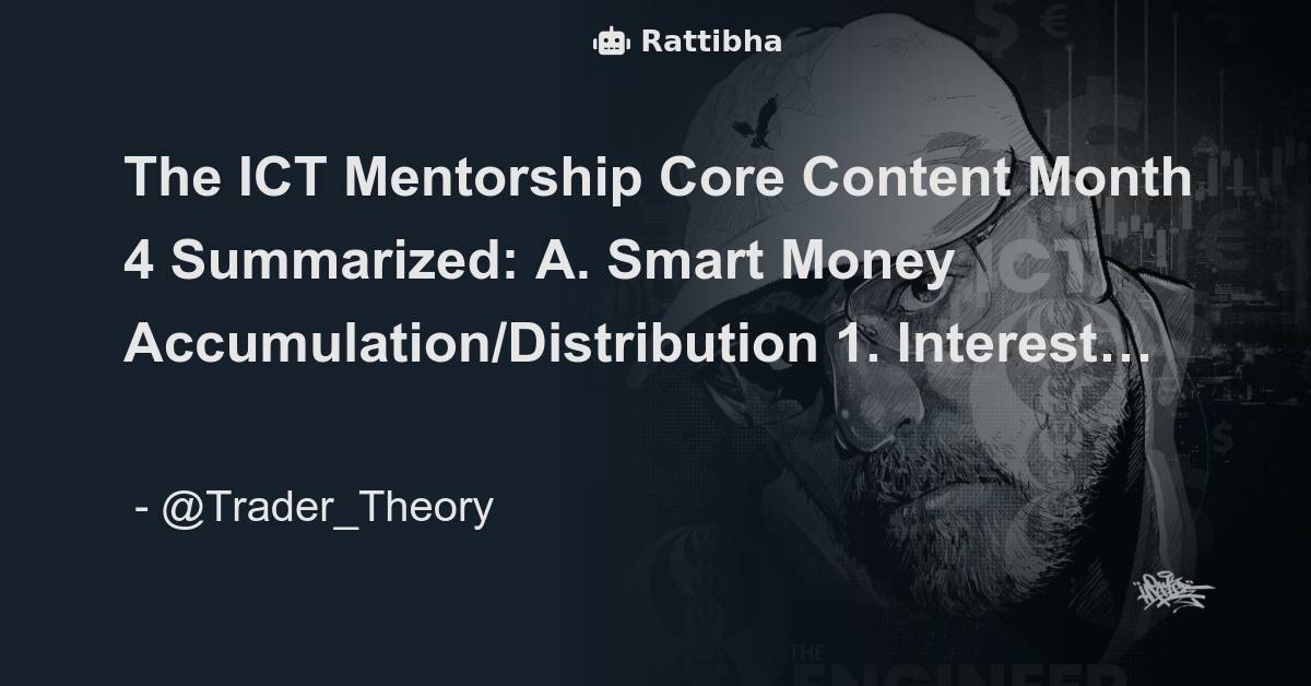 The ICT Mentorship Core Content Month 4 Summarized: - Thread from Trader Theory @Trader_Theory ...