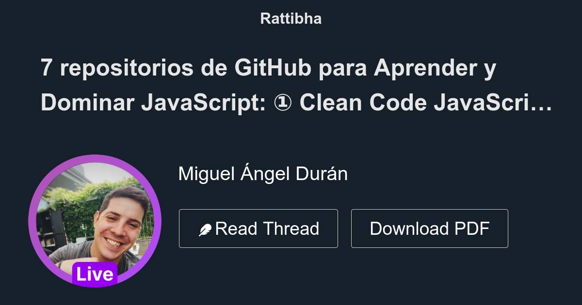 7 repositorios de GitHub para Aprender y Dominar JavaScript: - Thread ...