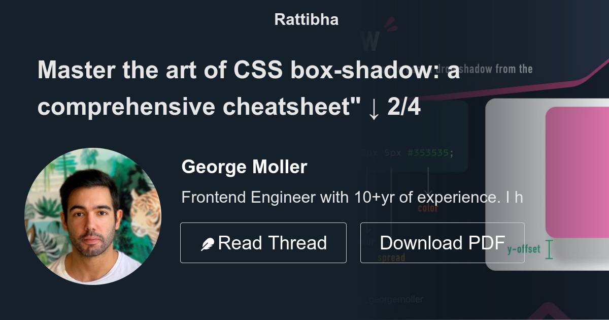 Master the art of CSS box-shadow: a comprehensive cheatsheet" ↓ ...