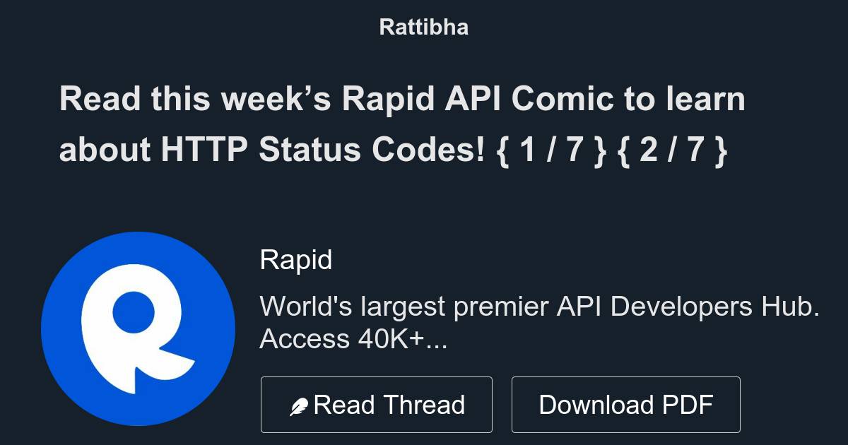 Read this week’s Rapid API Comic to learn about HTTP Status Codes! { 1 ...